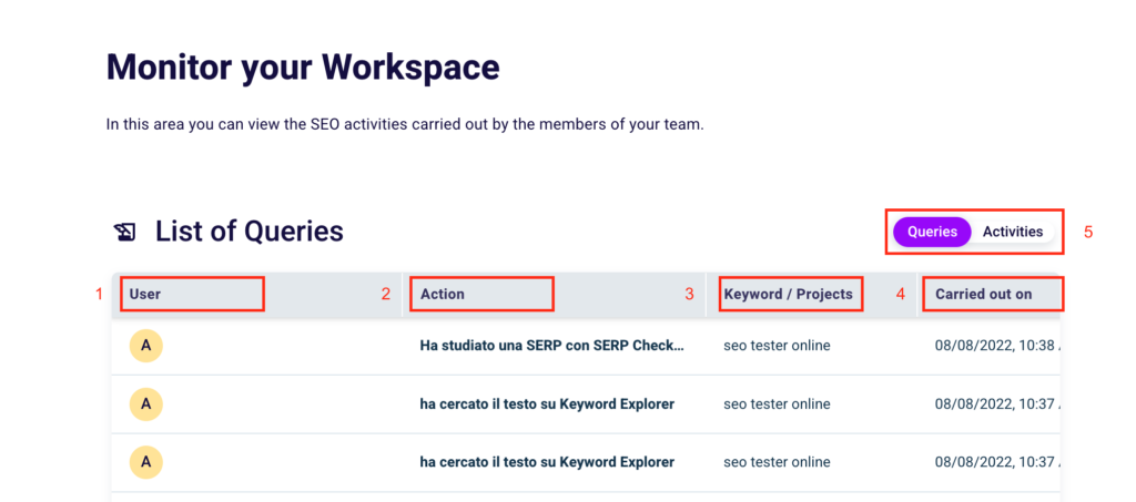 Workspace Guide - SEO Tester Online